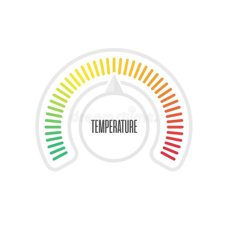 Round temperature gauge stock illustration. Illustration of industrial ...