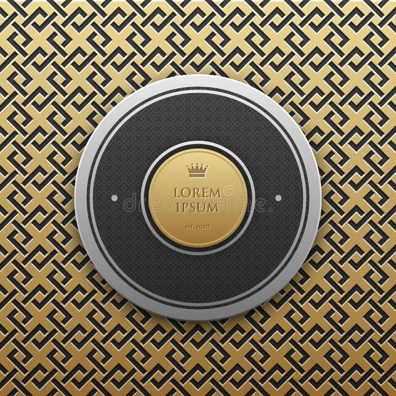 Round Text Banner Template on Silver/platinum Metallic Background with ...