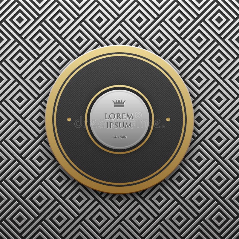 Round Text Banner Template on Silver/platinum Metallic Background with ...