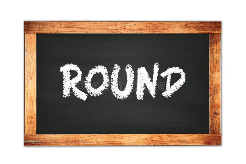 ROUND Text Written on Wooden Frame School Blackboard Stock Illustration ...