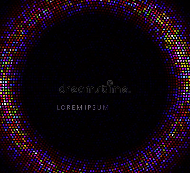 Round Texture Frame, Abstract Pattern in Different Colors Stock Vector ...