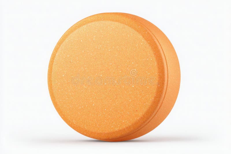 Bright Orange Circular Item with Texture on a White Background in a ...