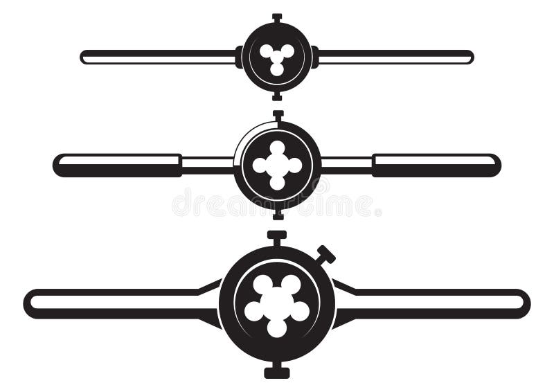 Hand Tool for Threading on Metal Workpiece Stock Vector - Illustration ...