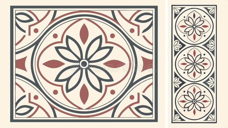 Round Tile Pattern Design, Circular Floor Tile Illustration Vector ...