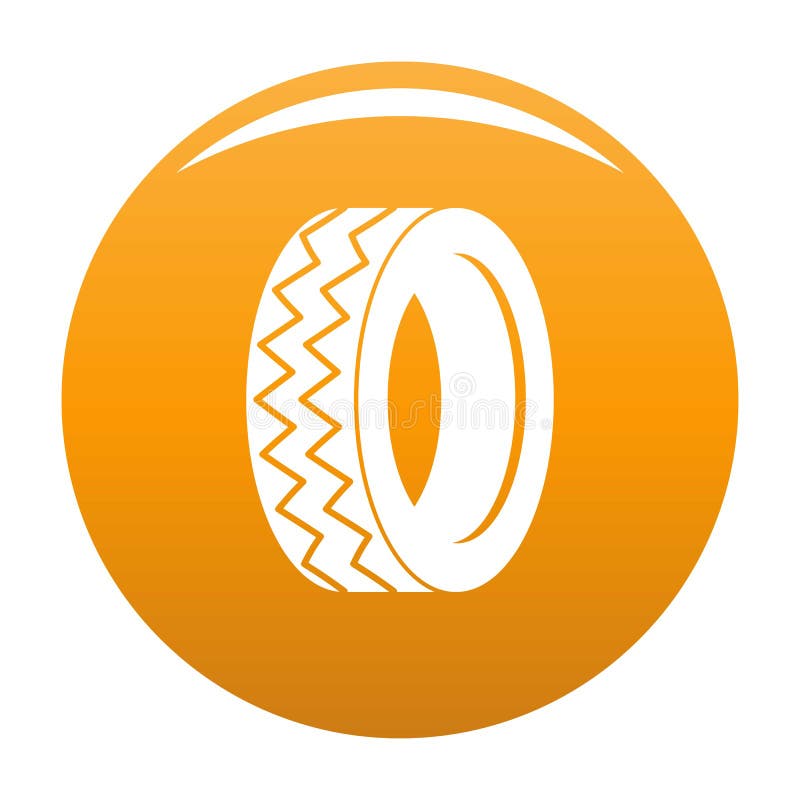 Round Tire Icon Vector Orange Stock Vector - Illustration of symbol ...