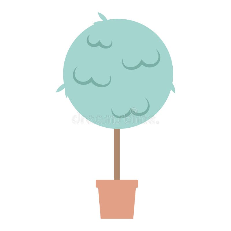 Round Topiary Tree Pot. Vector Stock Illustration - Illustration of ...