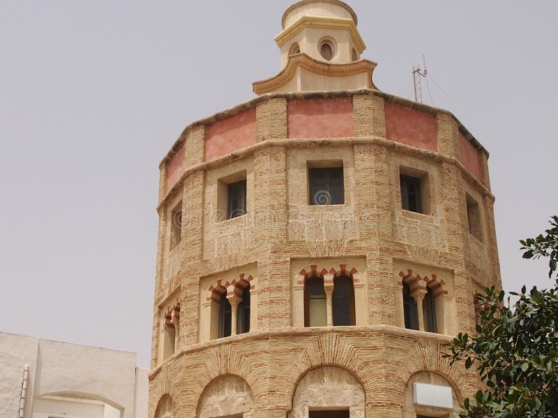 Round tower stock image. Image of lock, windows, turret - 83895367