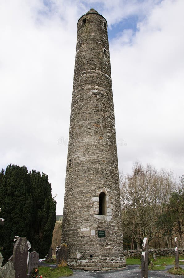 Round Tower in Glendalough, Ireland Stock Photo - Image of ruins, round ...
