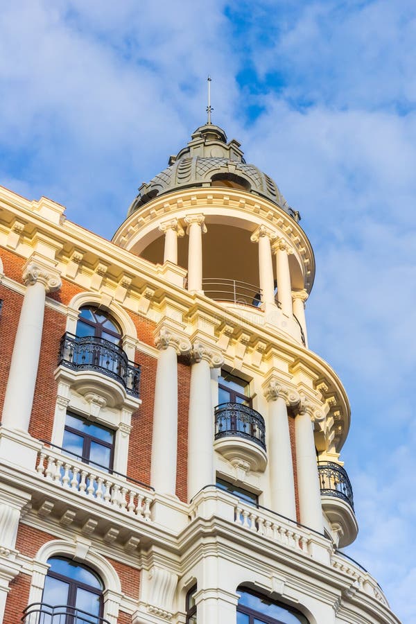 Round Tower of the Historic Casa Cerda Building in Murcia Stock Photo ...