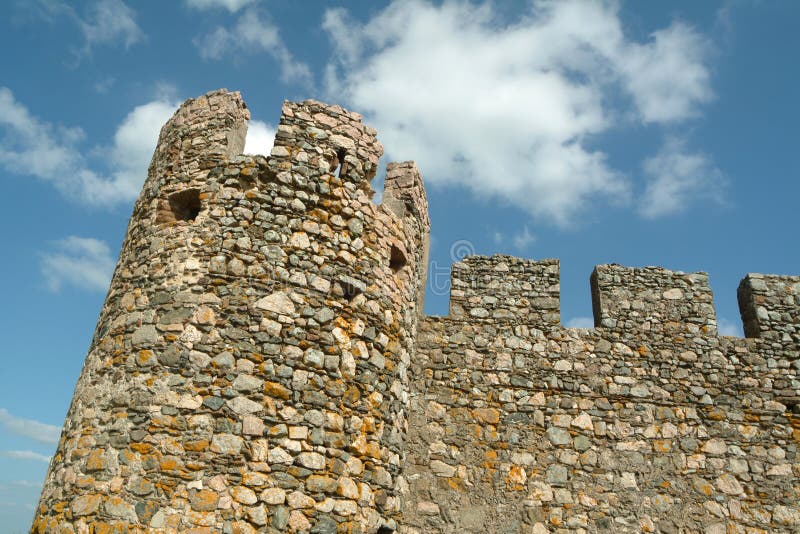 Round Tower of Medieval Castle Stock Photo - Image of defensive ...