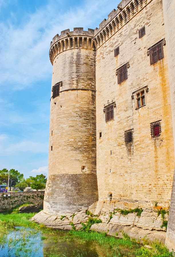 Tarascon castle entrance stock photo. Image of stone - 27010184
