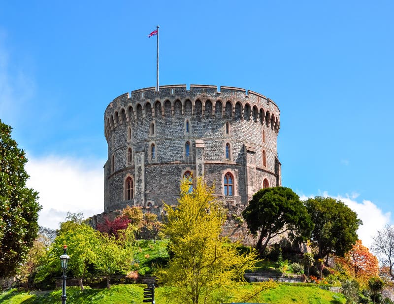 Round Tower of Windsor Castle, London, UK Stock Photo - Image of ...