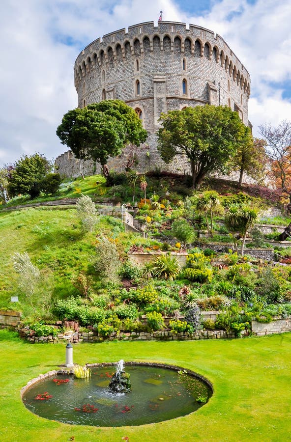 Round Tower of Windsor Castle, London, UK Stock Photo - Image of ...