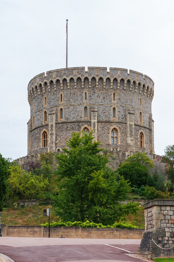 08/27/2020. Round Tower at Windsor Castle, UK.Windsor Castle, a Royal ...
