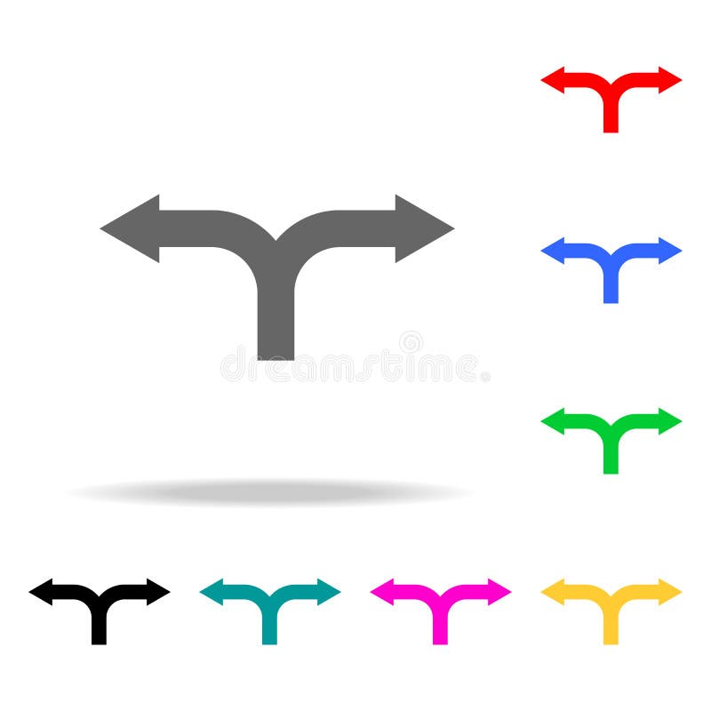 Round Traffic Sign Right or Left Turn Icon. Elements in Multi Colored ...