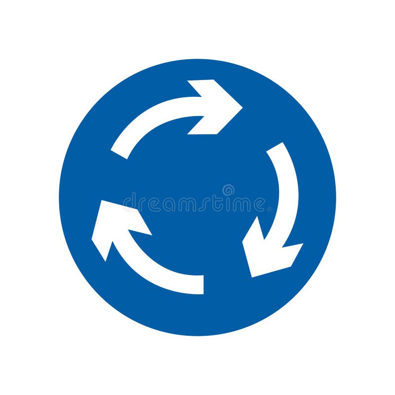 Round Traffic Sign, Roundabout Sign. Traffic Road Sign Vector Stock ...
