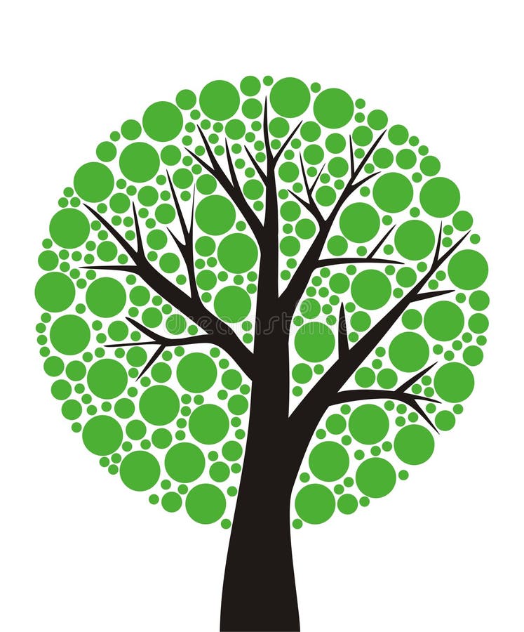 Round tree stock vector. Illustration of contrast, abstract - 19483802