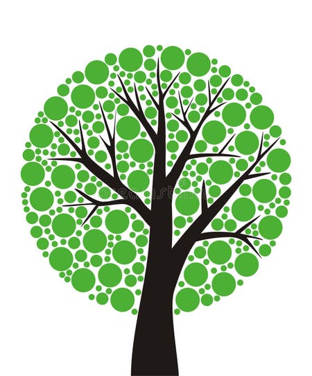 Round tree stock vector. Illustration of contrast, abstract - 19483802