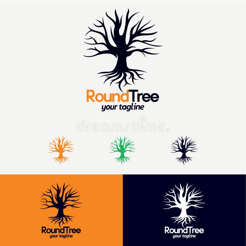 Round Tree Logo Design Template Stock Vector - Illustration of natural ...