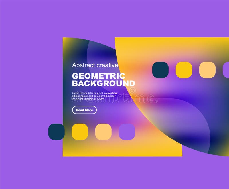 Round Triangle and Round Square Composition Geometric Background Stock ...