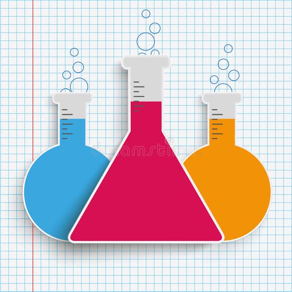 2 Round 1 Triangle Test Tubes Checked Paper Stock Vector - Illustration ...