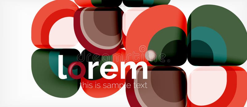 Round Triangles Geometric Shapes Composition Stock Vector ...