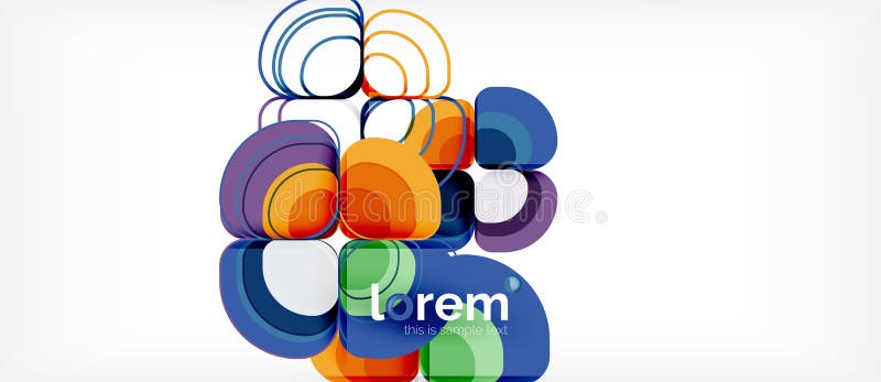 Round Triangles Geometric Shapes Composition Stock Vector ...