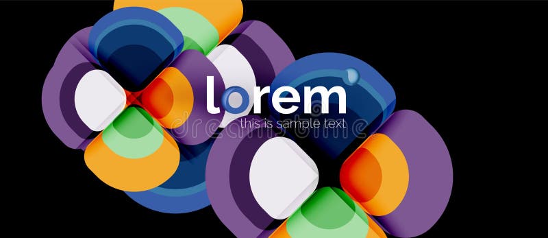 Round Triangles Geometric Shapes Composition Stock Vector ...