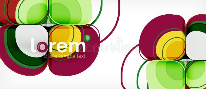 Round Triangles Geometric Shapes Composition Stock Vector ...