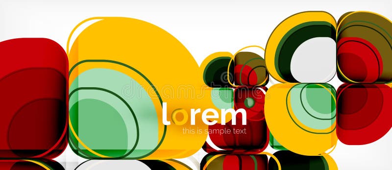 Round Triangles Geometric Shapes Composition Stock Vector ...