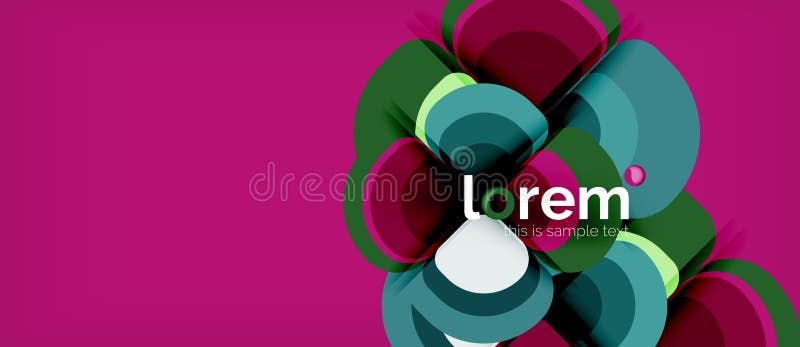 Round Triangles Geometric Shapes Composition Stock Vector ...