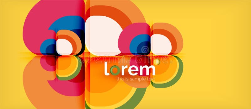 Round Triangles Geometric Shapes Composition Stock Vector ...