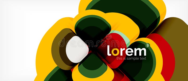 Round Triangles Geometric Shapes Composition Stock Vector ...