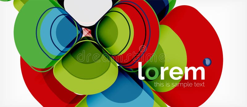 Round Triangles Geometric Shapes Composition Stock Vector ...