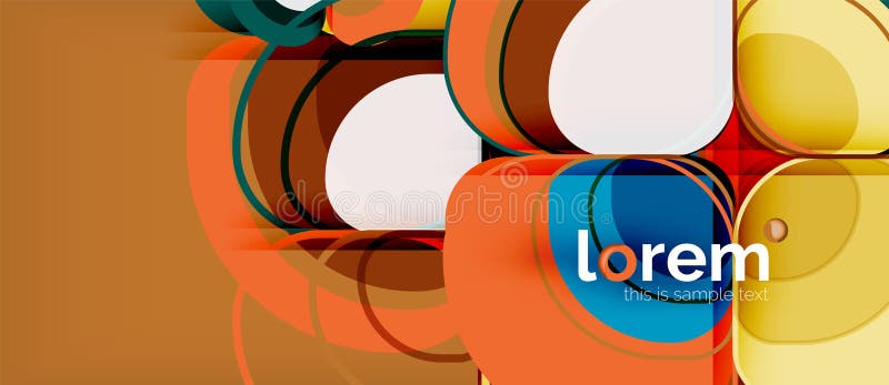 Round Triangles Geometric Shapes Composition Stock Vector ...