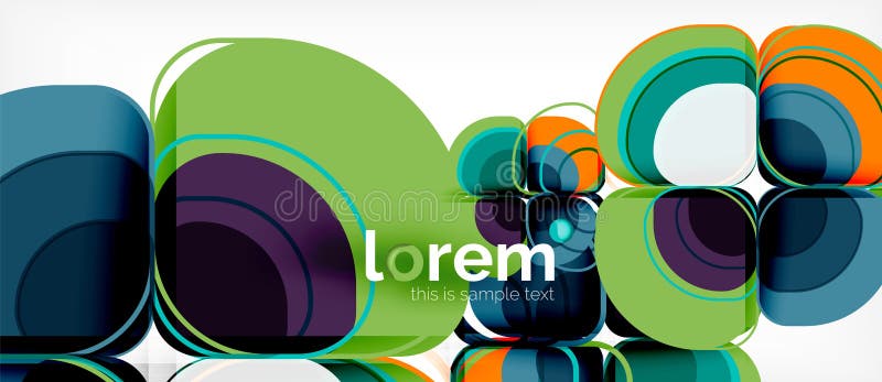 Round Triangles Geometric Shapes Composition Stock Vector ...