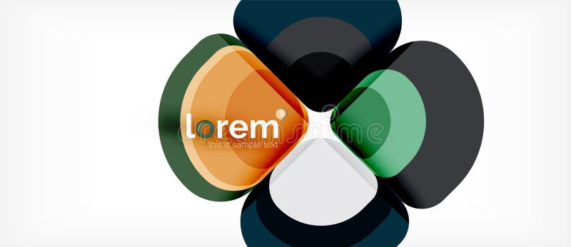 Round Triangles Geometric Shapes Composition Stock Vector ...