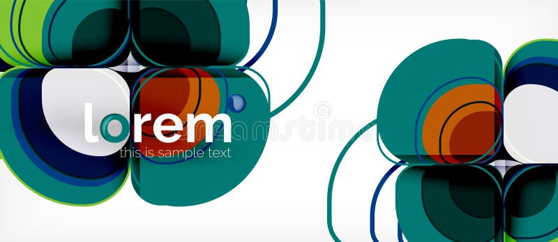 Round Triangles Geometric Shapes Composition Stock Vector ...