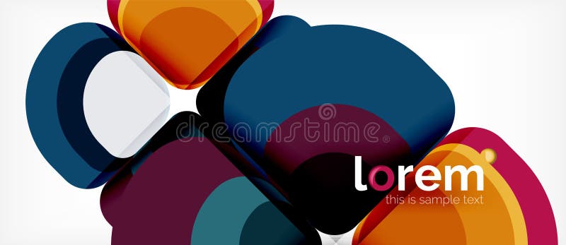 Round Triangles Geometric Shapes Composition Stock Vector ...