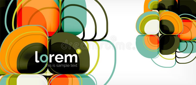 Round Triangles Geometric Shapes Composition Stock Vector ...