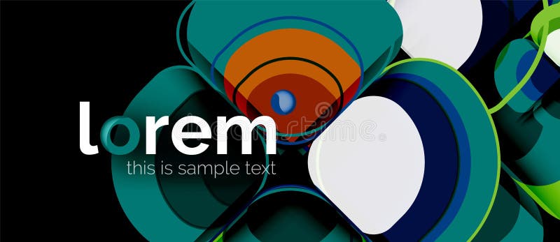 Round Triangles Geometric Shapes Composition Stock Vector ...