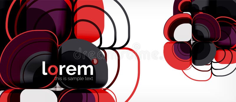 Round Triangles Geometric Shapes Composition Stock Vector ...