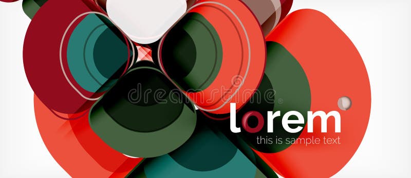 Round Triangles Geometric Shapes Composition Stock Vector ...