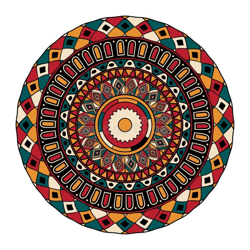 Round Tribal Design Element 3 Stock Vector - Illustration of mexican ...