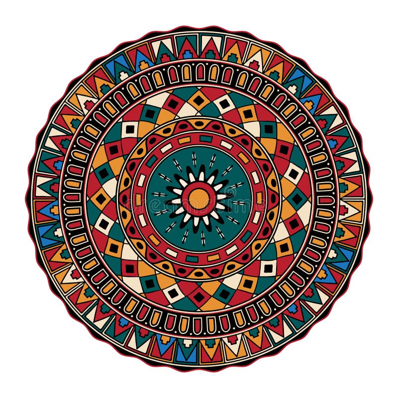 Aztec round motif stock vector. Illustration of ornament - 77397137