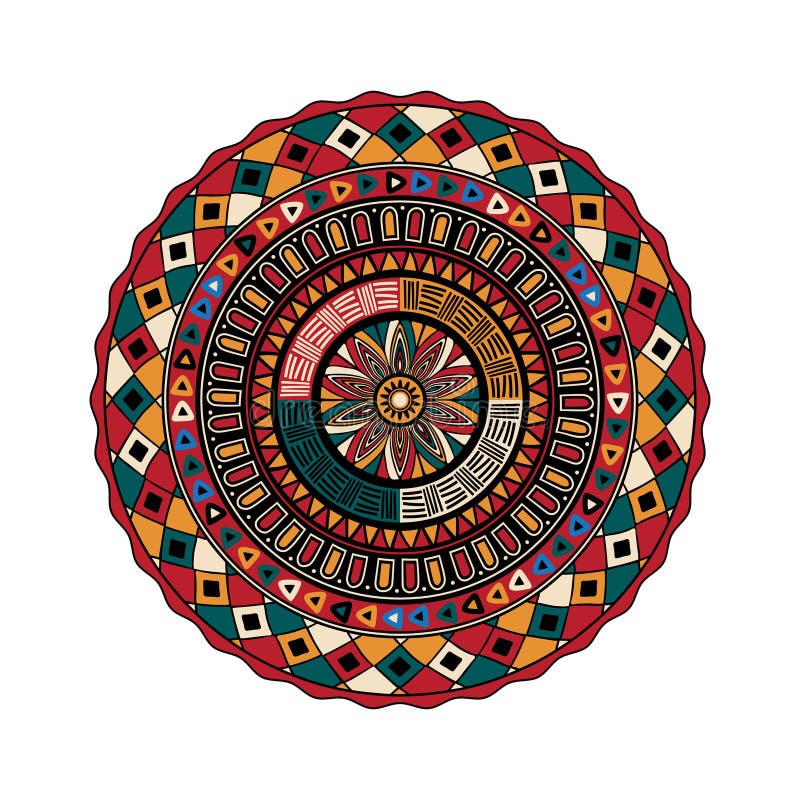 Round Tribal Design Element 3 Stock Vector - Illustration of mexican ...