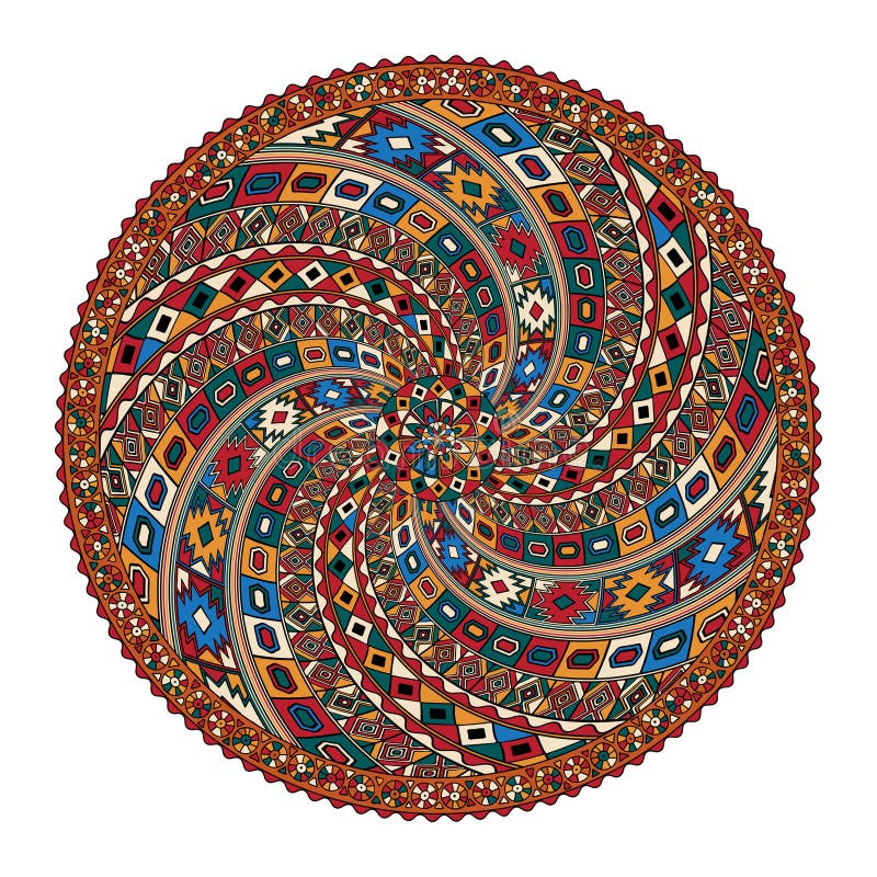 Round Tribal Design Element 3 Stock Vector - Illustration of mexican ...