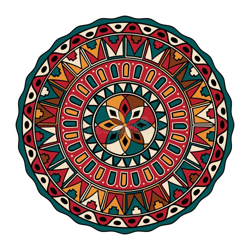 Round Tribal Design Element 3 Stock Vector - Illustration of mexican ...