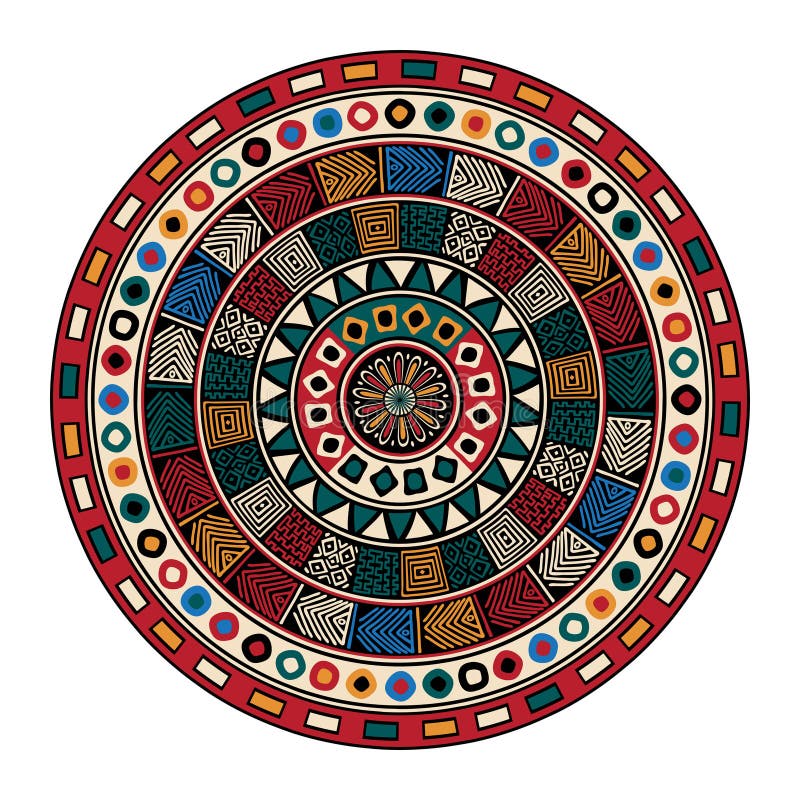 Round Tribal Design Element 3 Stock Vector - Illustration of mexican ...
