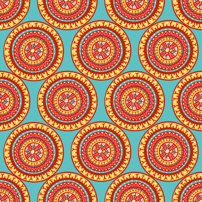 Seamless African Pattern. Ethnic and Tribal Motifs. Orange, Red, Yellow ...
